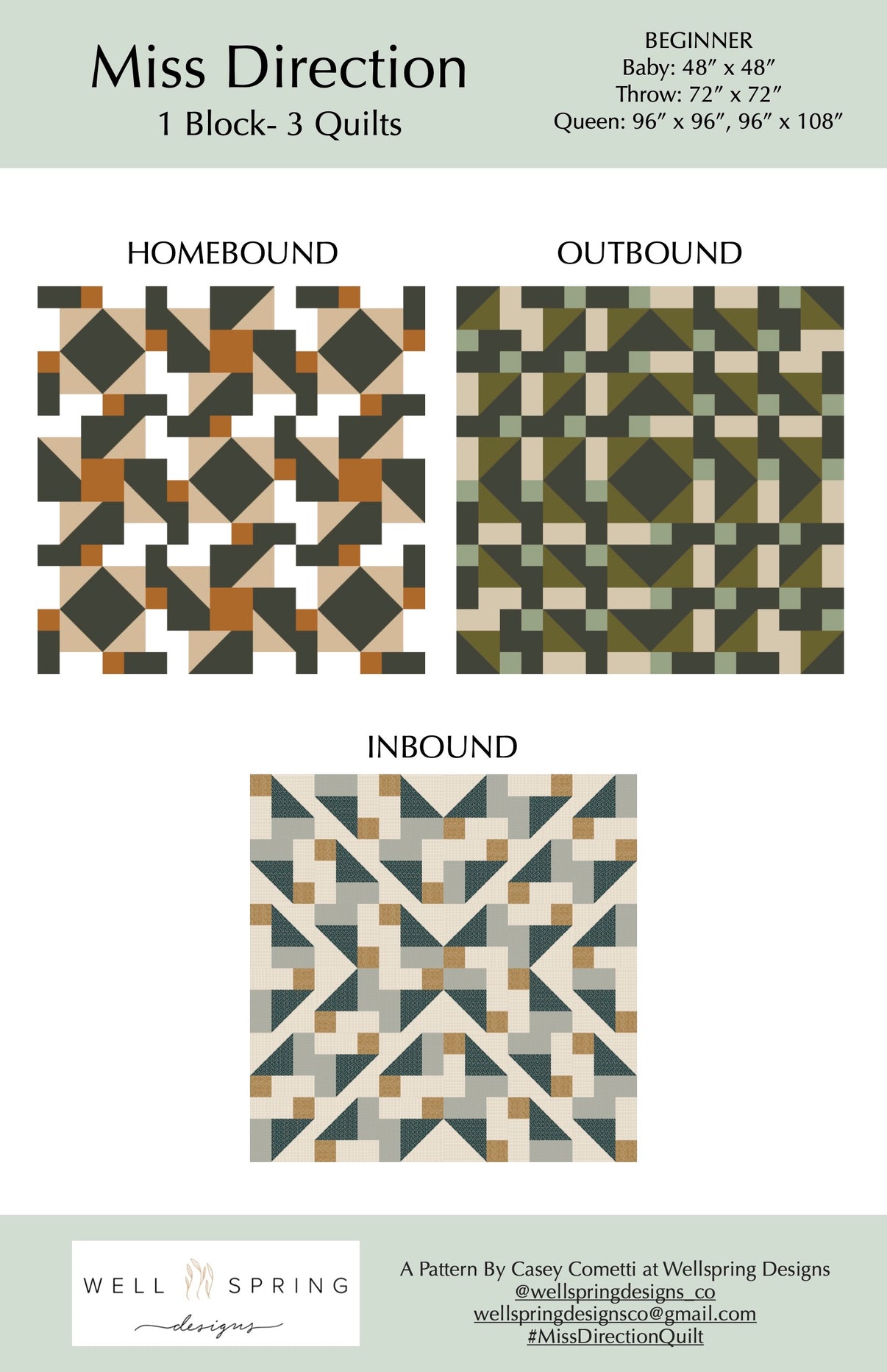 Miss Direction Quilt pattern - PDF – Wellspring Designs